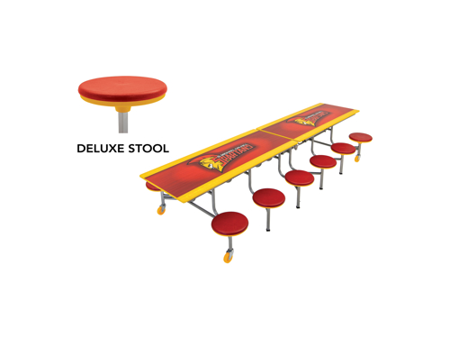 Mobile Stool Table - Rectangle - 10' with 12 Stools | AmTab | Modern ...