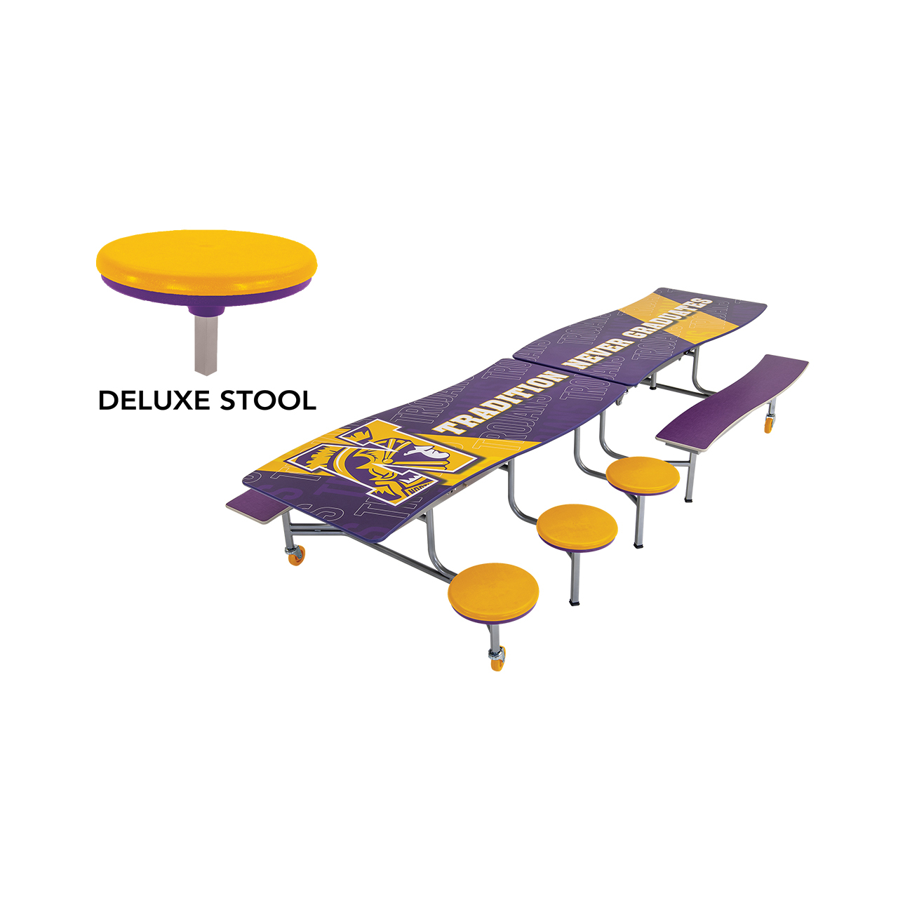 Mobile Stool and Bench Tables - Ocean Waves | AmTab | Modern Popular Fun