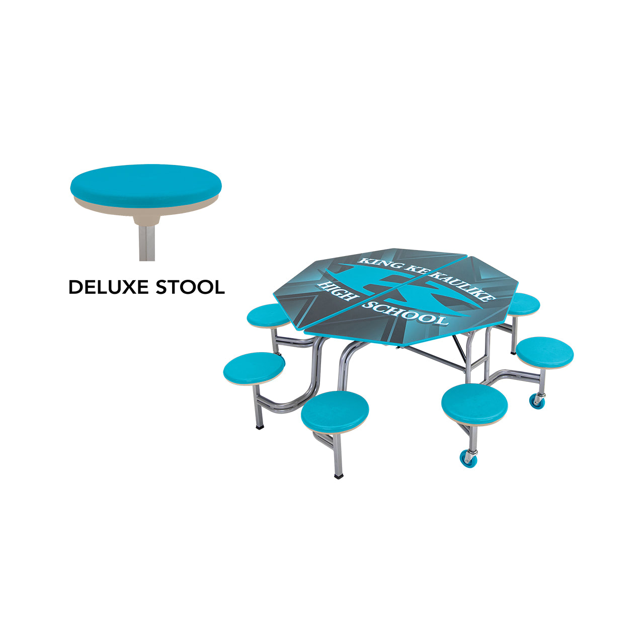 Mobile Stool Table - Octagon | AmTab | Modern Popular Fun