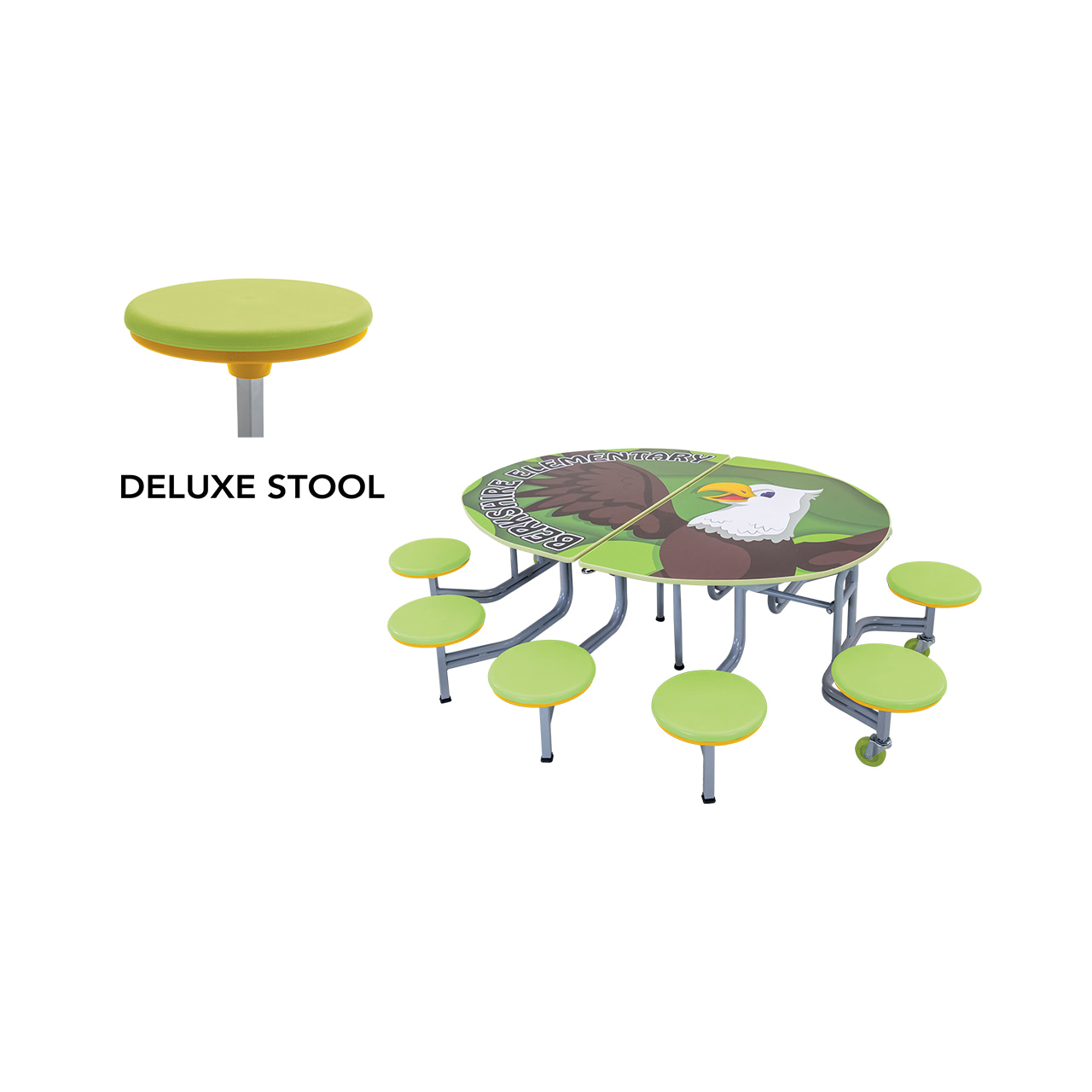Mobile Stool Table - Elliptical | AmTab | Modern Popular Fun