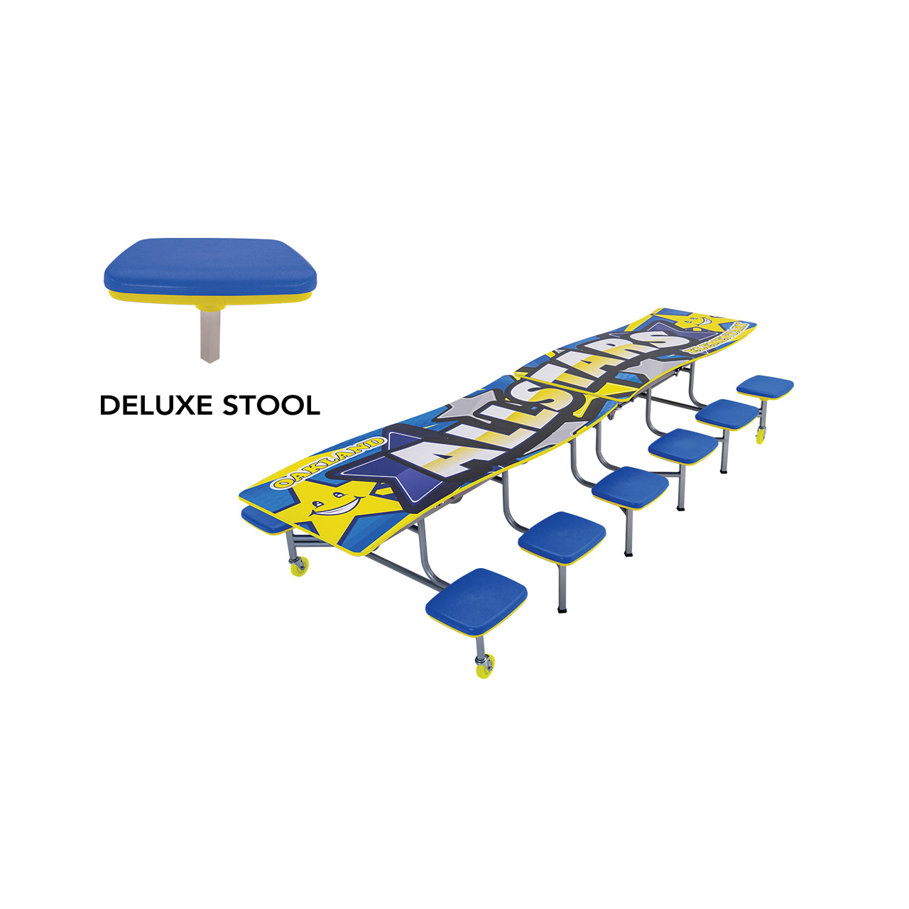 Mobile Stool Table Ocean Waves | AmTab | Modern Popular Fun