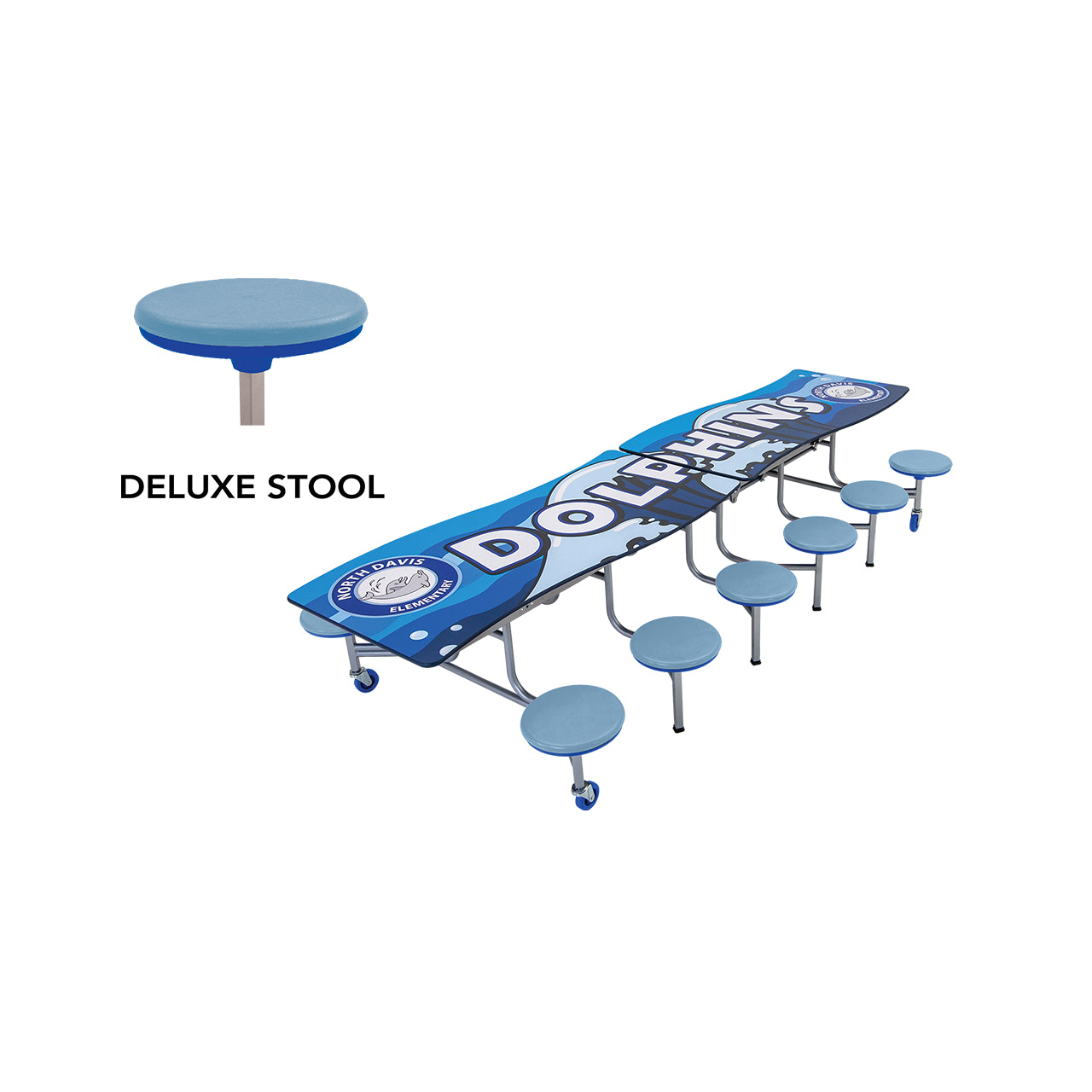Mobile Stool Table Ocean Waves | AmTab | Modern Popular Fun