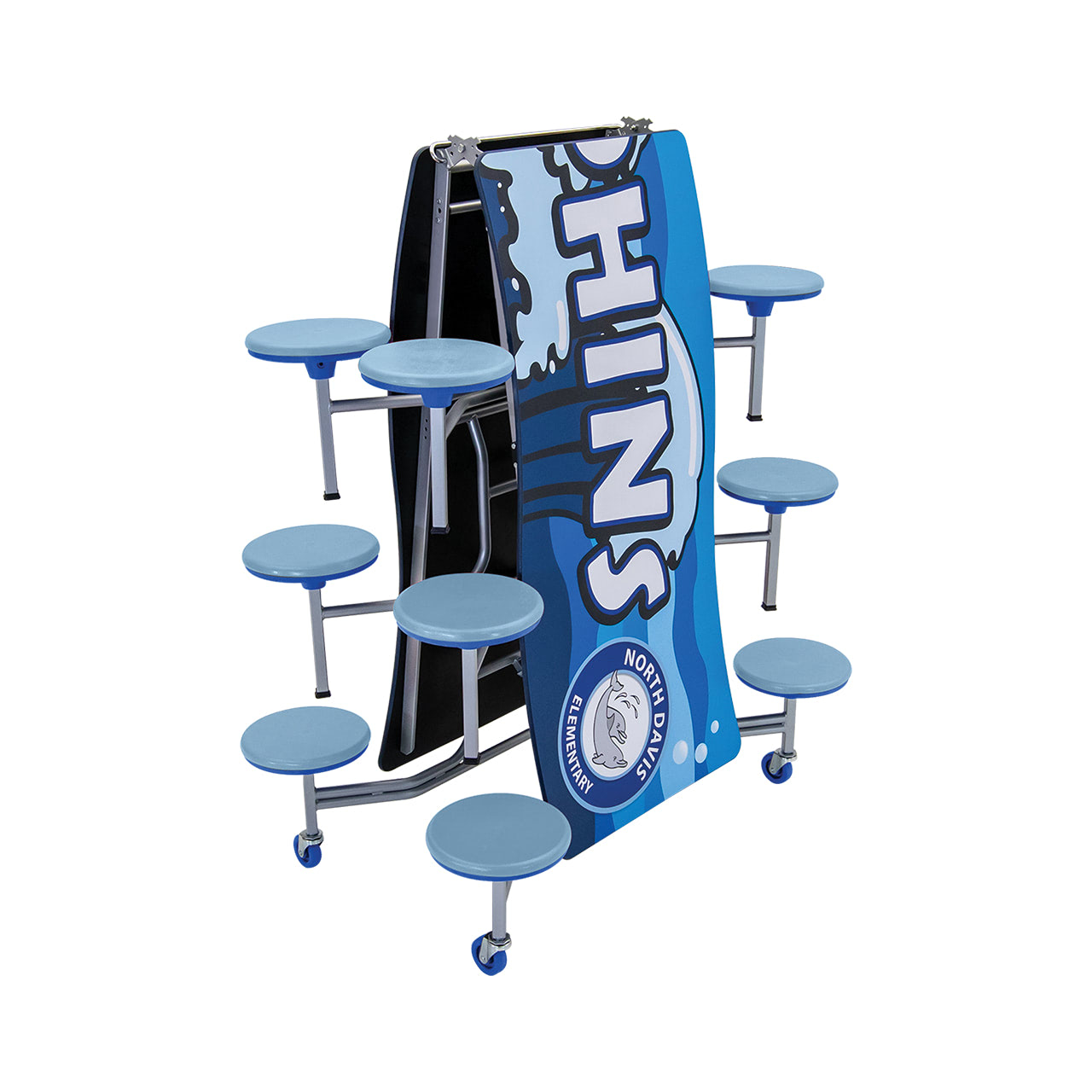 Mobile Stool Table Ocean Waves | AmTab | Modern Popular Fun