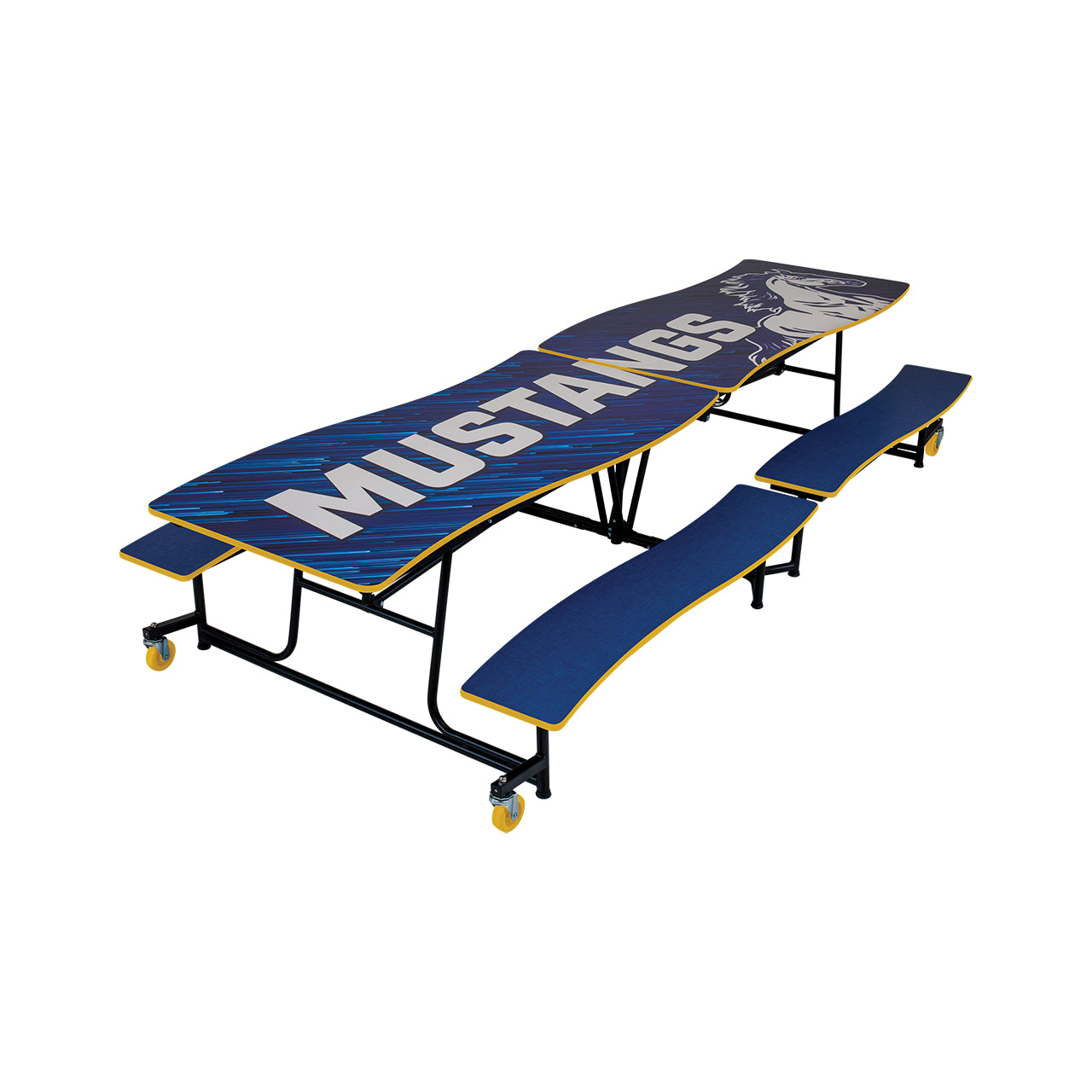 Mobile Bench Tables - Ocean Waves | AmTab | Modern Popular Fun