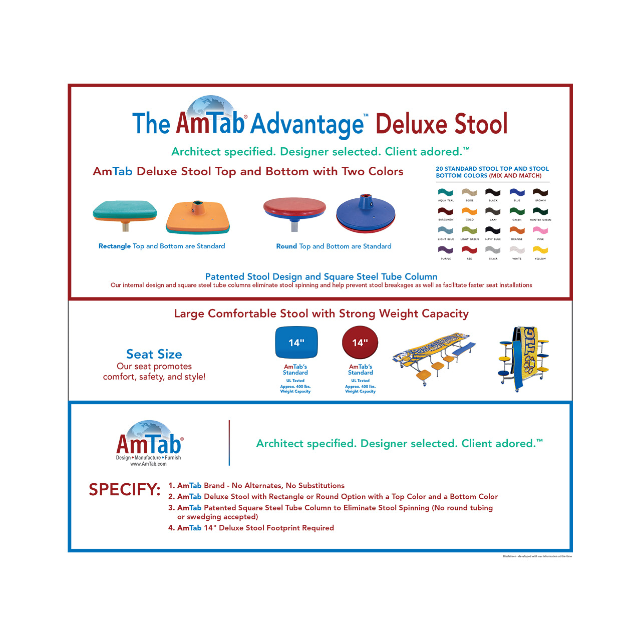 Mobile Stool and Bench Tables - Ocean Waves | AmTab | Modern Popular Fun