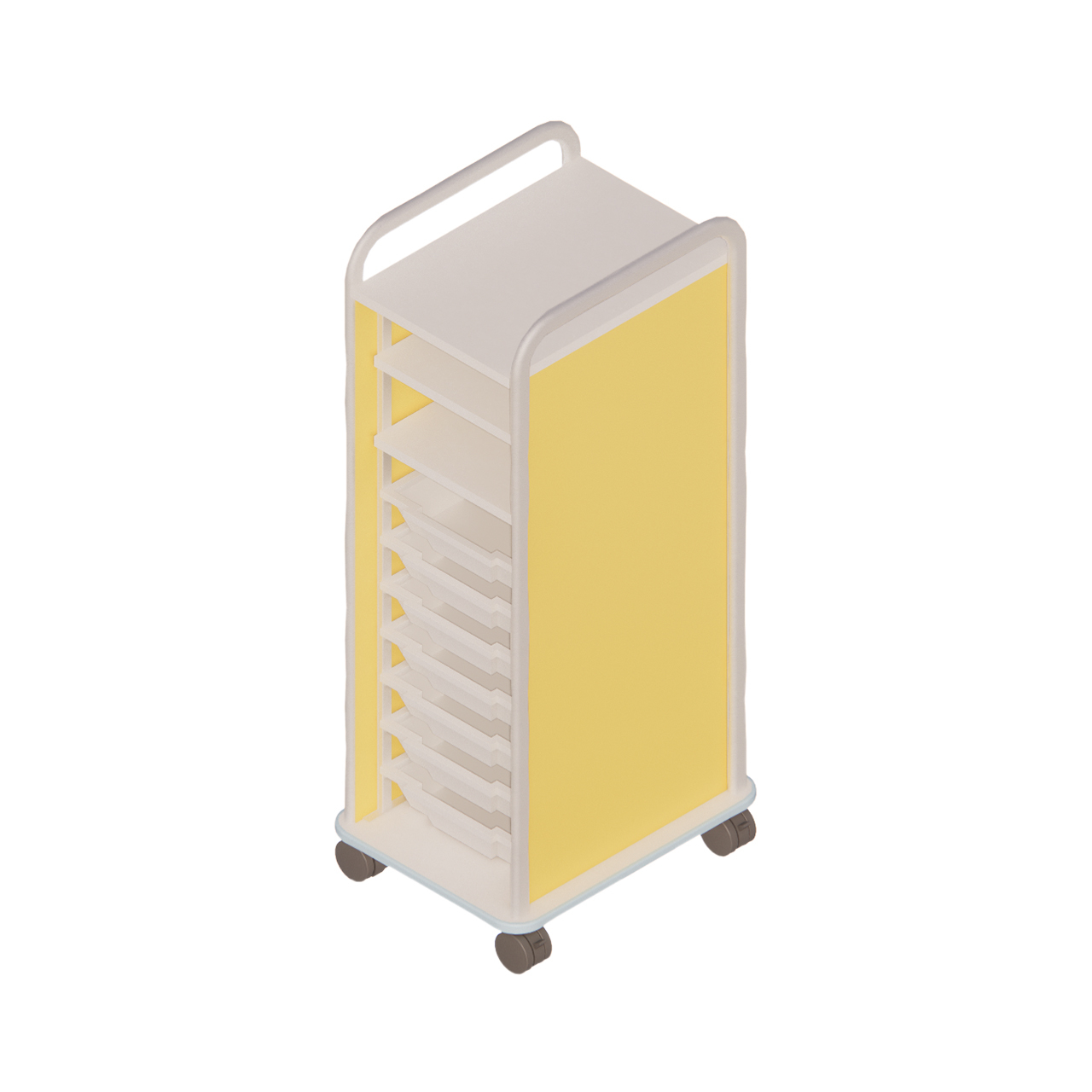 Mobile Shelving and Storage - Single - Open Front with 2 Shelves and 7 ...