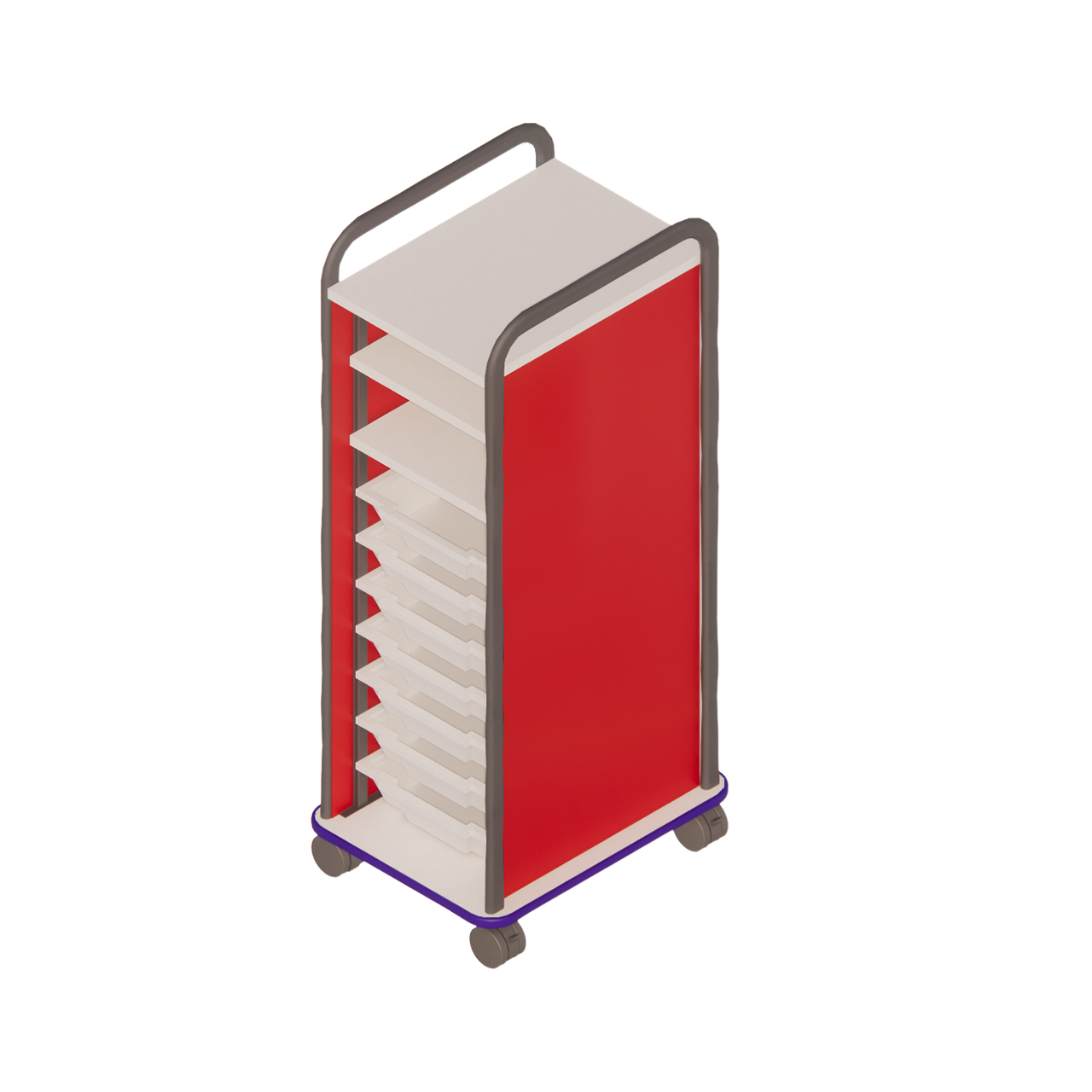 Mobile Shelving and Storage - Single - Open Front with 2 Shelves and 7 ...