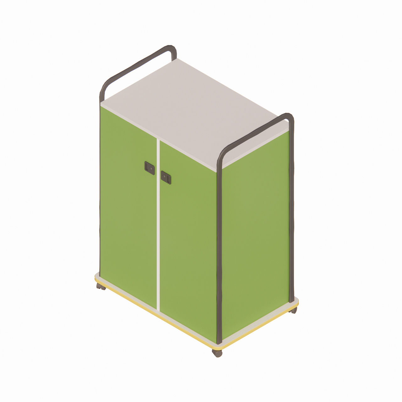 Mobile Storage - Double - Door Front with 4 Shelves and 14 Totes ...