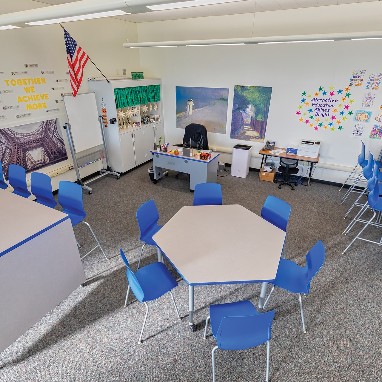 Active Collaborative Learning Table - Hexagon | AmTab | Modern Popular Fun
