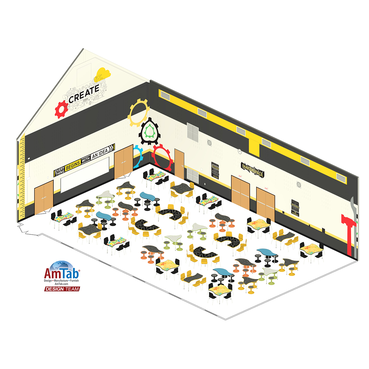 Active Collaborative Learning Table - Horseshoe | AmTab | Modern ...