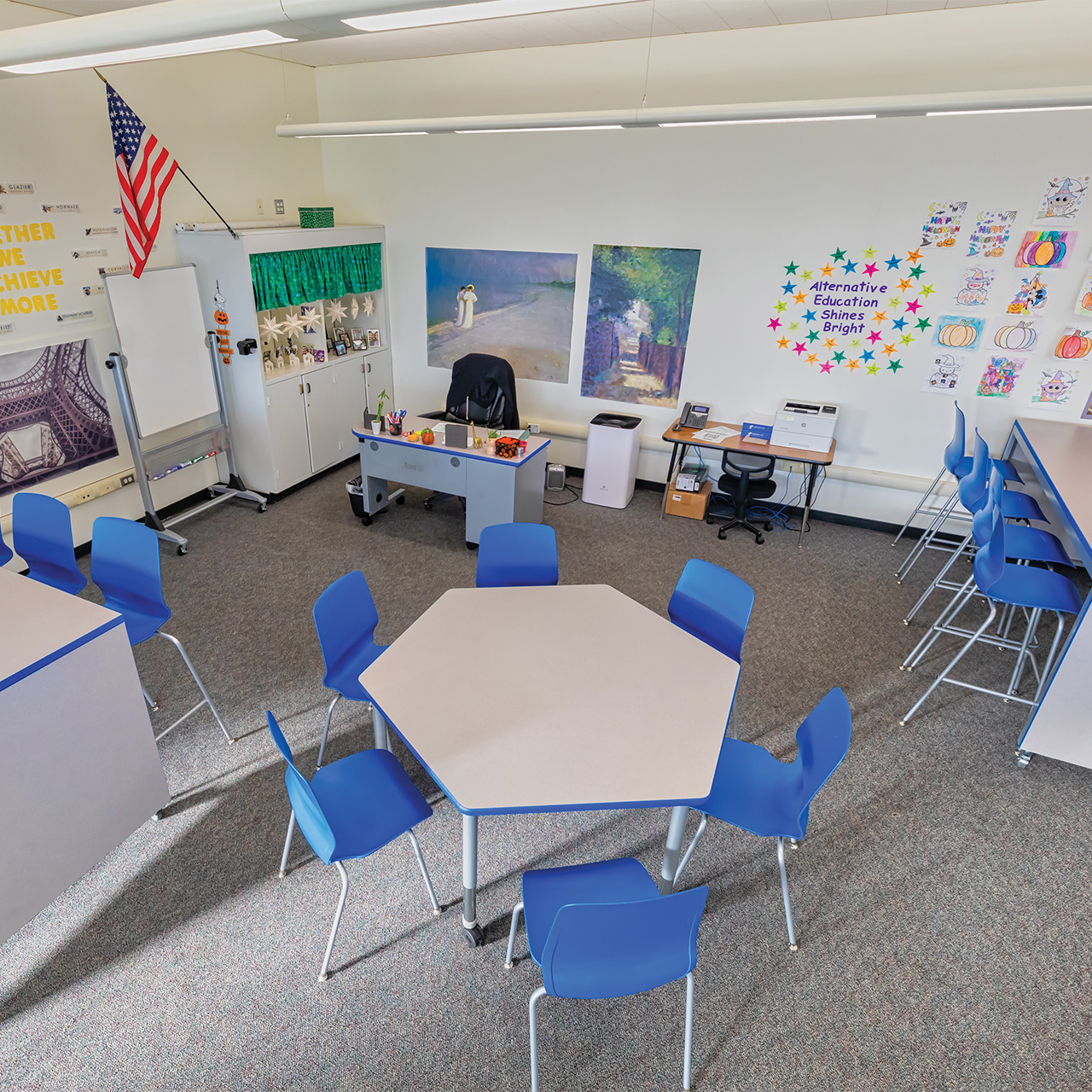Whiteboard Table / Markerboard Table - Hexagon | AmTab | Modern Popular Fun