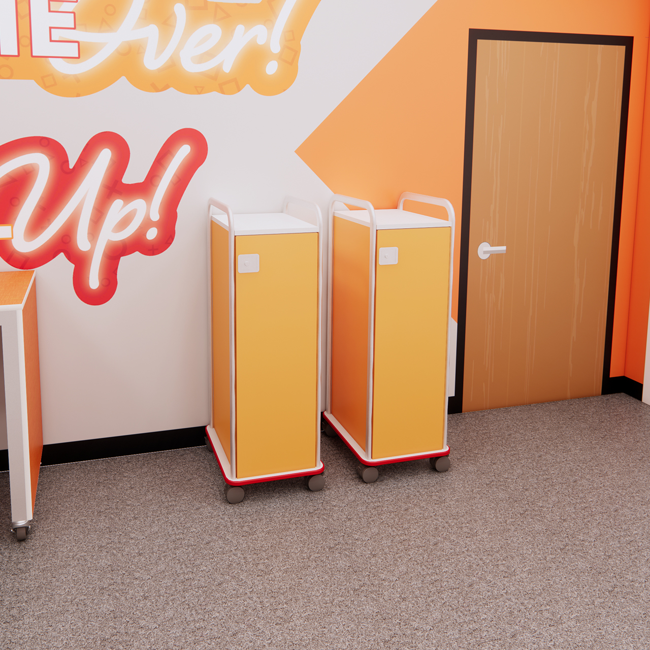 Mobile Shelving and Storage - Single - Door Front with 11 Totes | AmTab ...