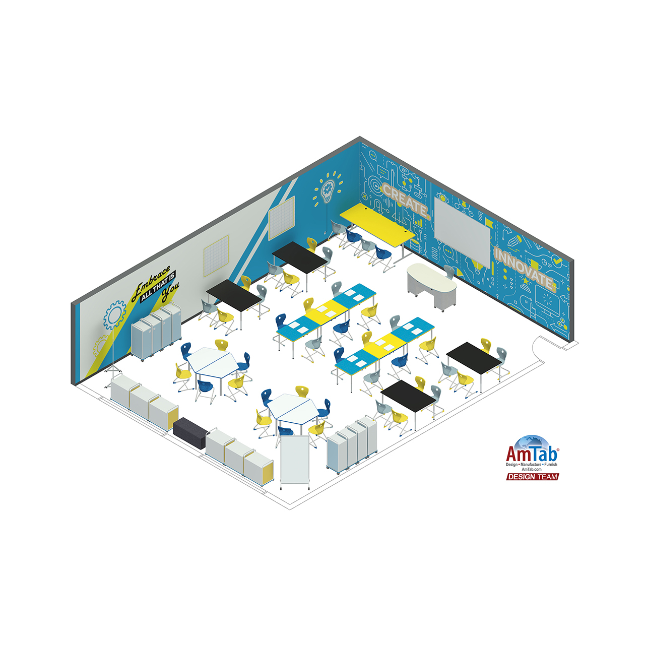 Mobile Shelving and Storage - Single - Door Front with 11 Totes | AmTab ...