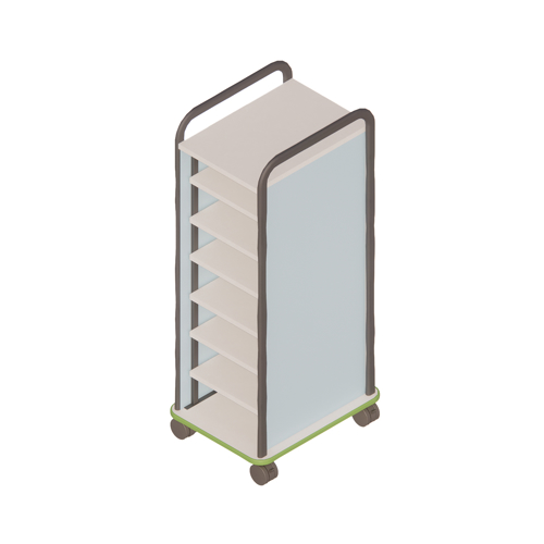 Mobile Shelving and Storage - Single - Open Front with 6 Shelves ...